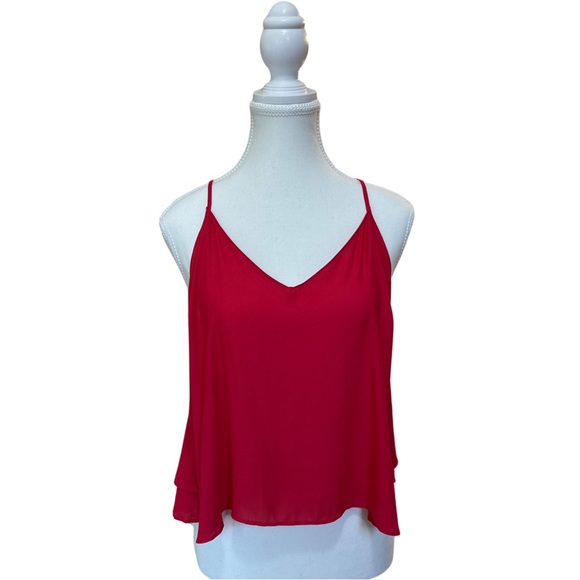 Lush | Tops | Lush Red Crop Tank Top With Open Back | Poshmark